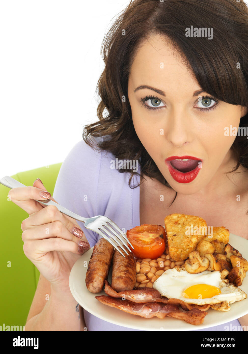 Woman eating full english breakfast hi-res stock photography and images ...
