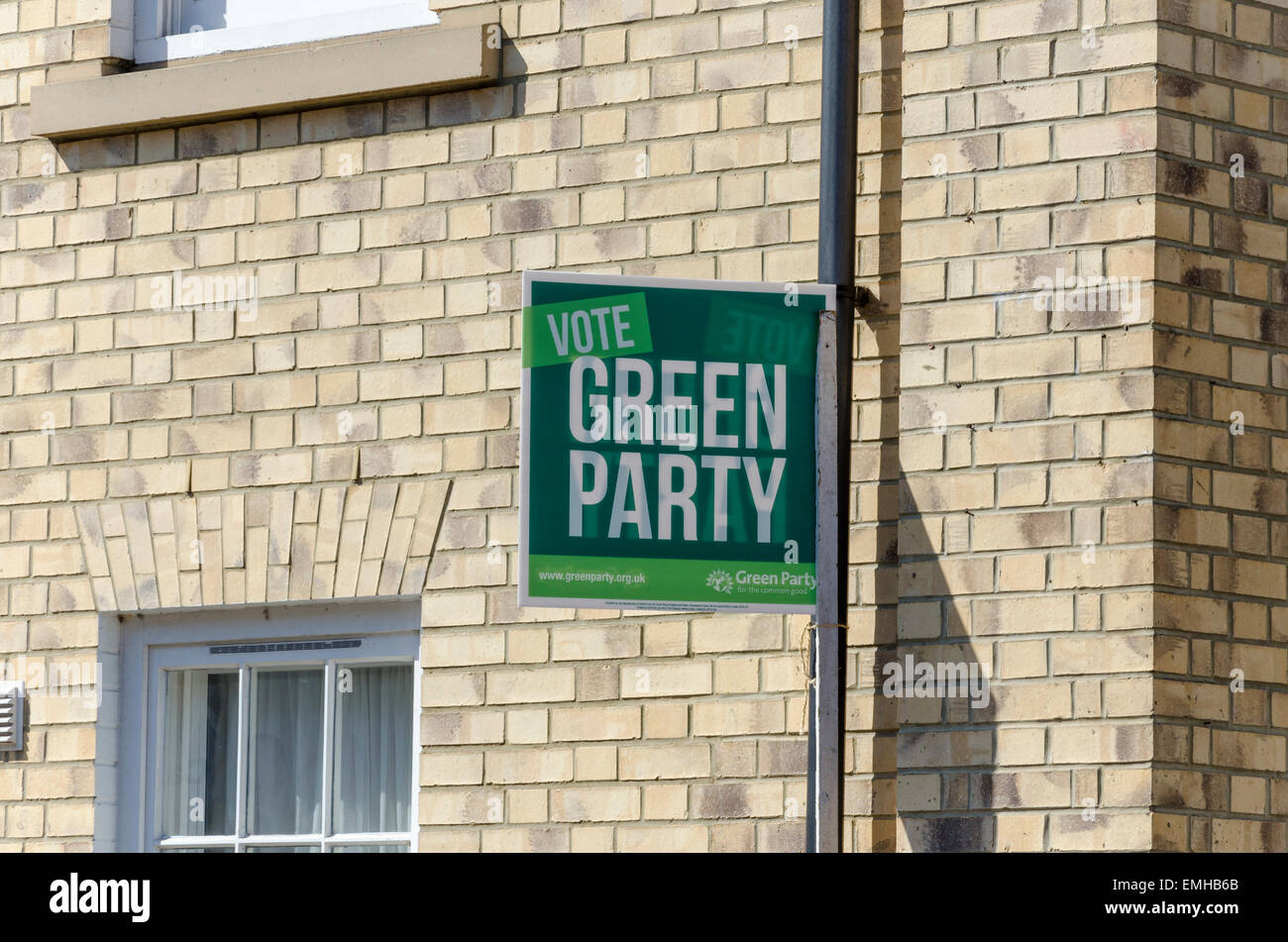 Cambridge, UK. 21st April 2015. General Election posters for the Green ...