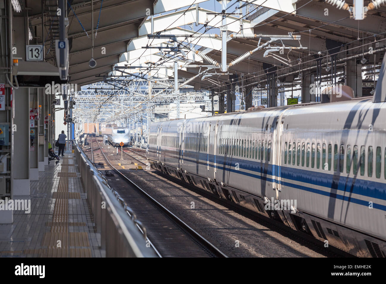 TOKYO, JAPAN - CIRCA APR, 2013: Tokyo rail station. Shinkansen high ...