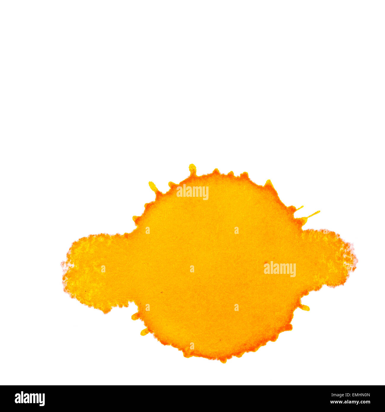 Color orange ink stain on a white background. Elements of graphic ...