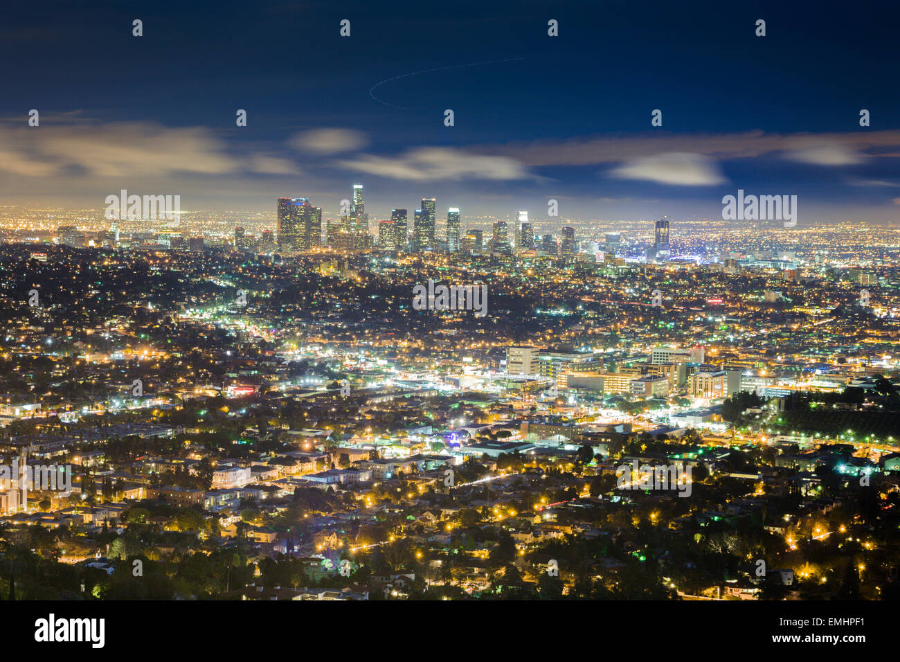 LOS ANGELES, CA – JANUARY 24: Los Angeles city lights in Los Angeles ...