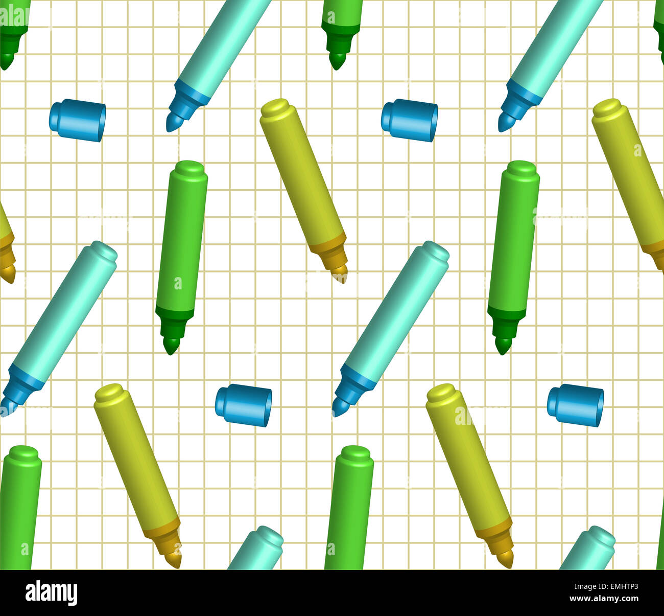 Seamless background with markers Stock Photo - Alamy