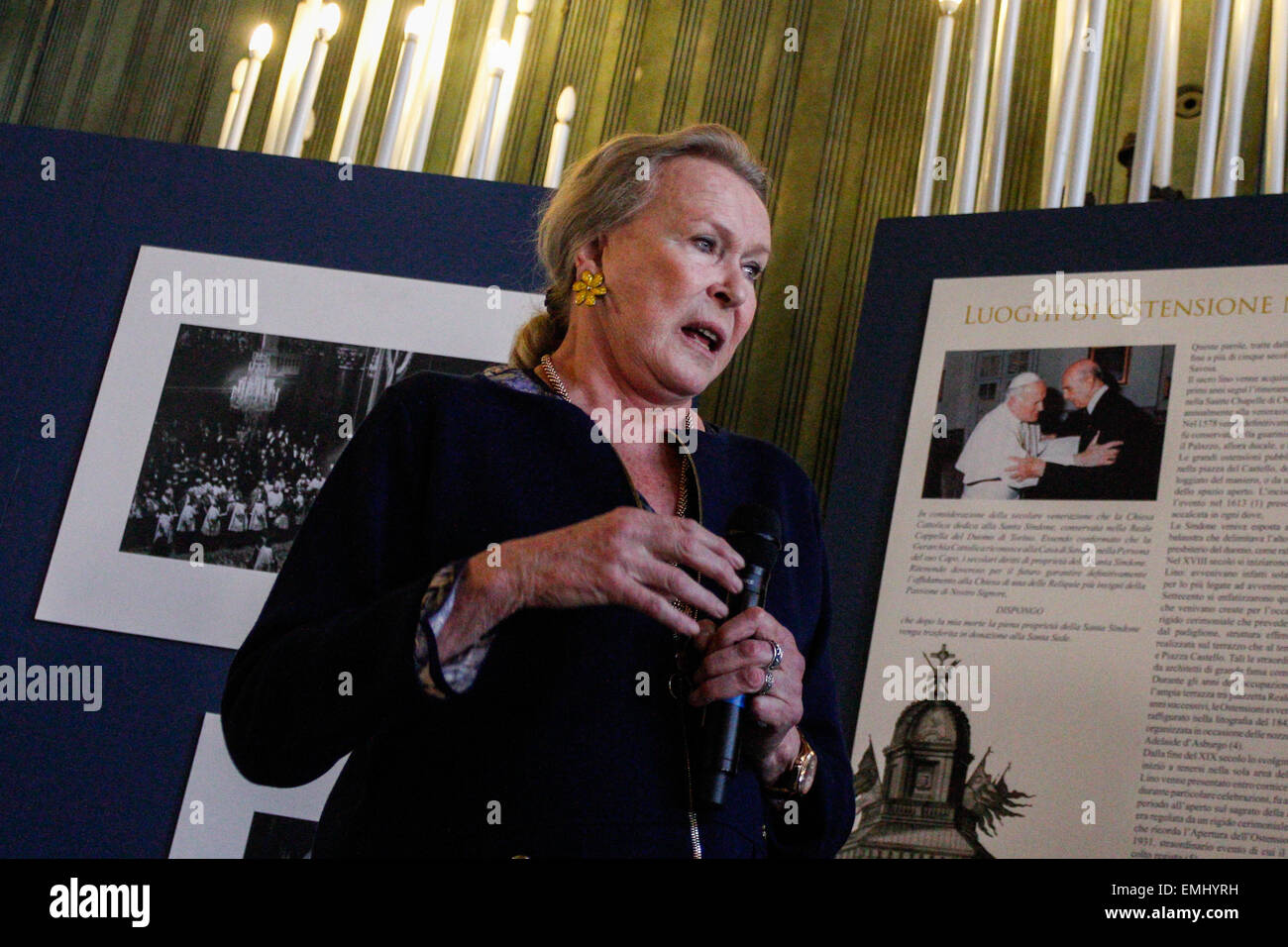 Torino, Italy. 21st Apr, 2015. Princess Maria Gabriella of Savoia on a ...