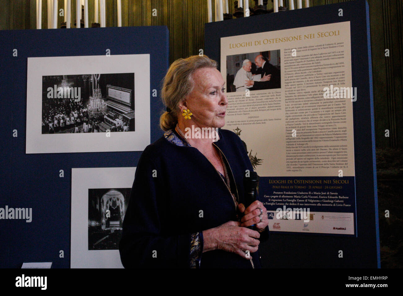 Torino, Italy. 21st Apr, 2015. Princess Maria Gabriella of Savoia on a ...