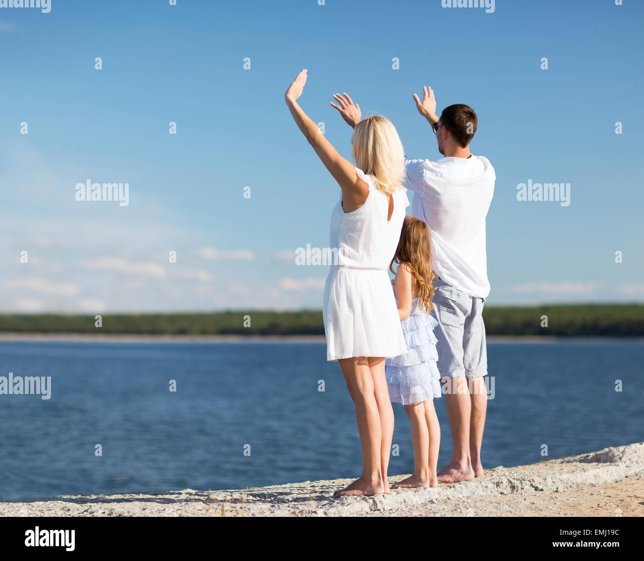 happy family at the seaside Stock Photo - Alamy