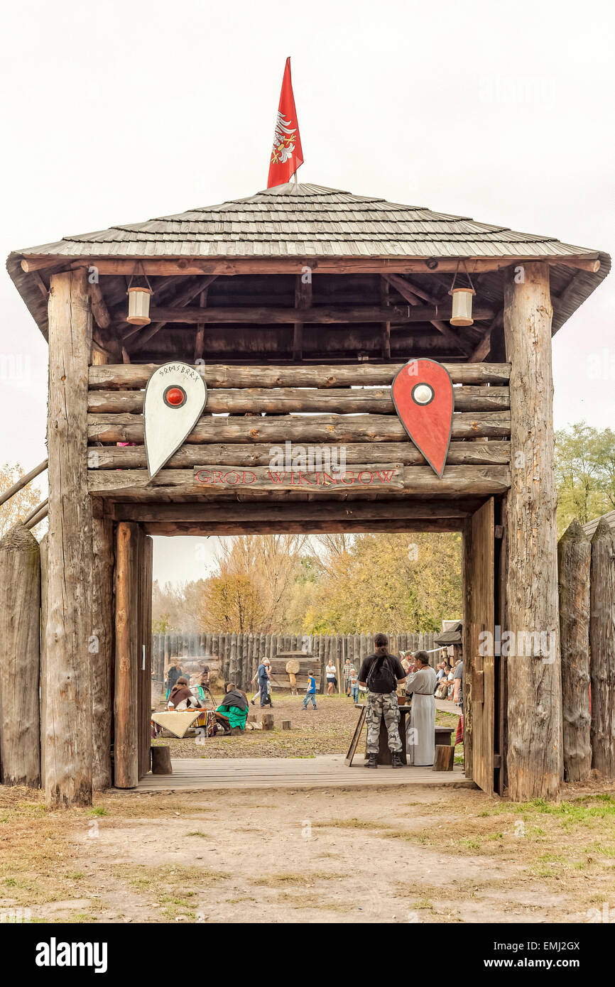 Jomsborg Vikings fortress gate in Warsaw, Poland Stock Photo - Alamy
