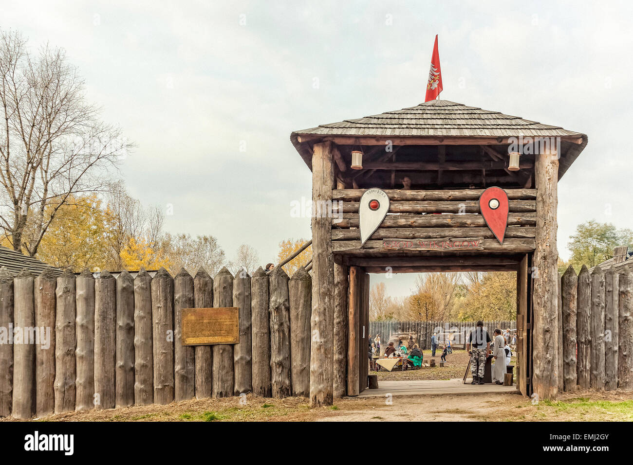 Jomsborg Vikings fortress gate in Warsaw, Poland Stock Photo - Alamy