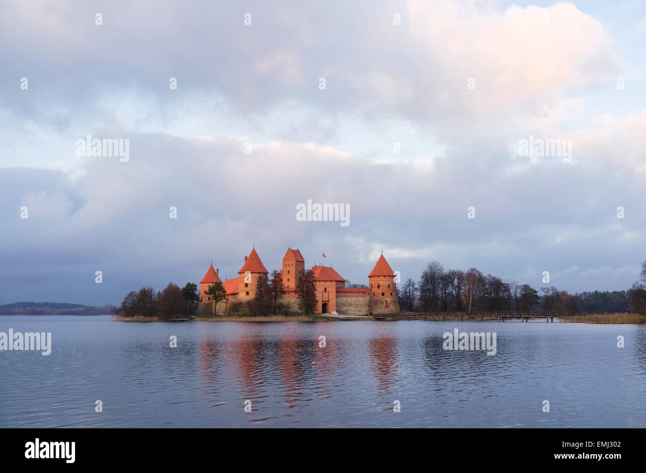 Island castle on Galve lake in Autumn, Trakai, Lithuania Stock Photo ...