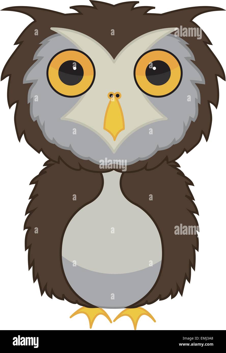 Grey owl illustration hi-res stock photography and images - Alamy