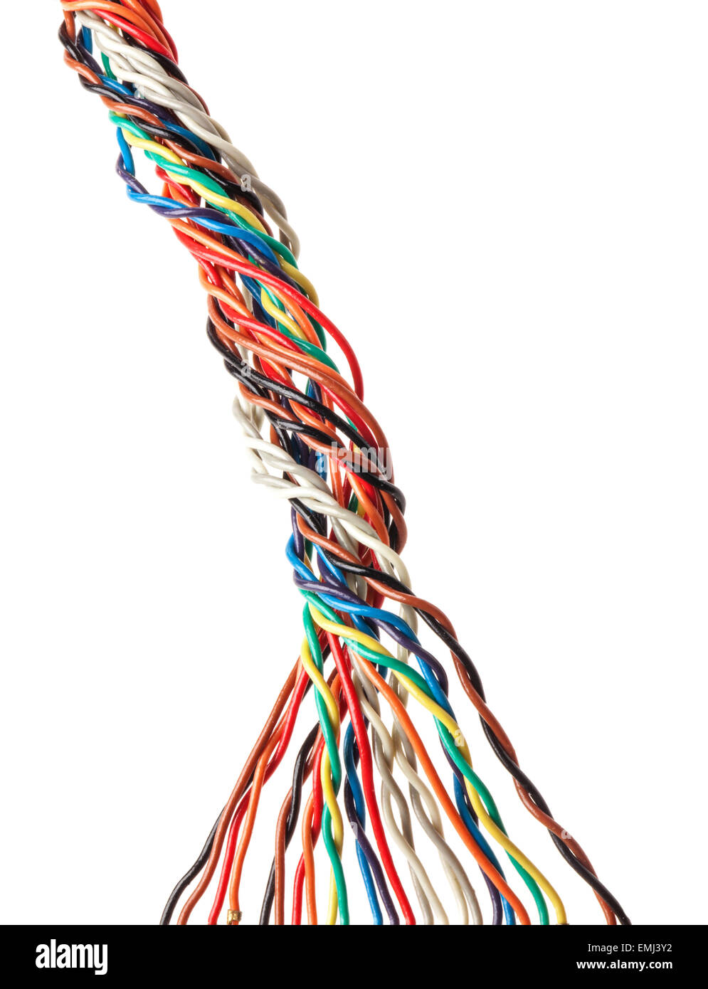 Multicolored cable isolated on white background Stock Photo - Alamy