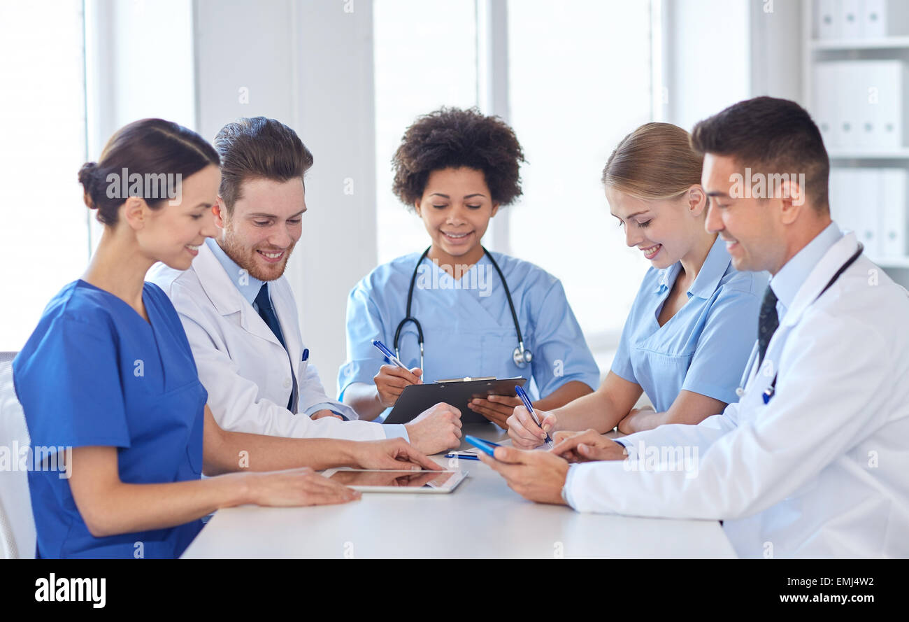 group of happy doctors meeting at hospital office Stock Photo - Alamy