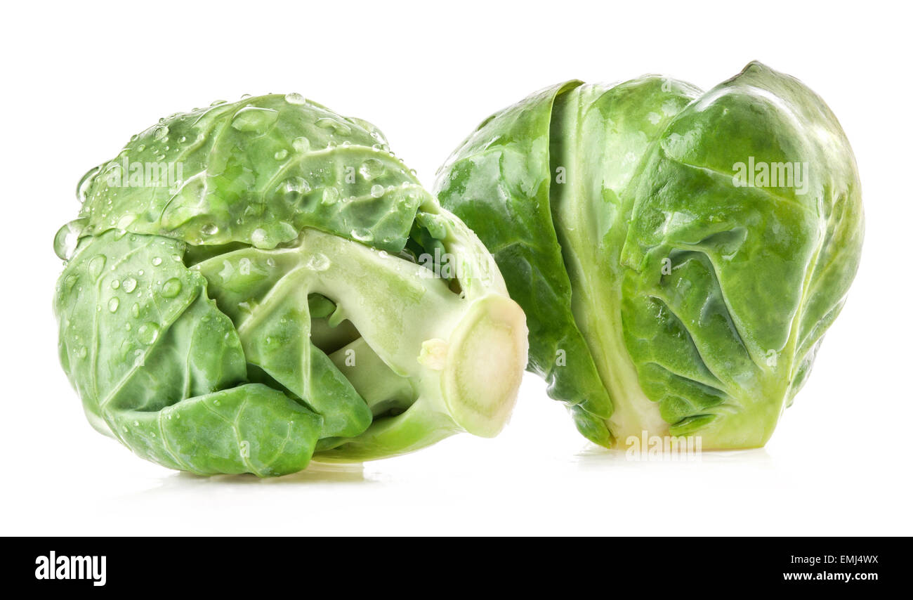 Fresh green Brussels sprout, cabbage isolated on white background Stock ...
