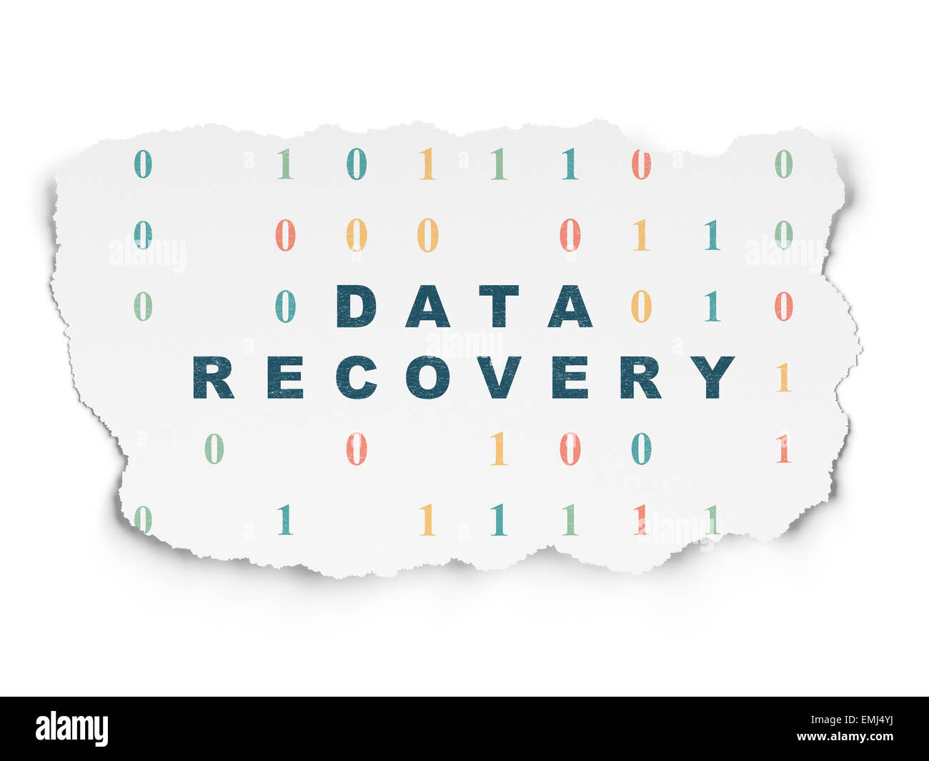 Information concept: Data Recovery on Torn Paper background Stock Photo ...
