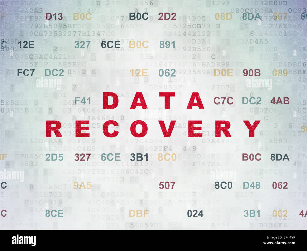 Information concept: Data Recovery on Digital Paper background Stock ...