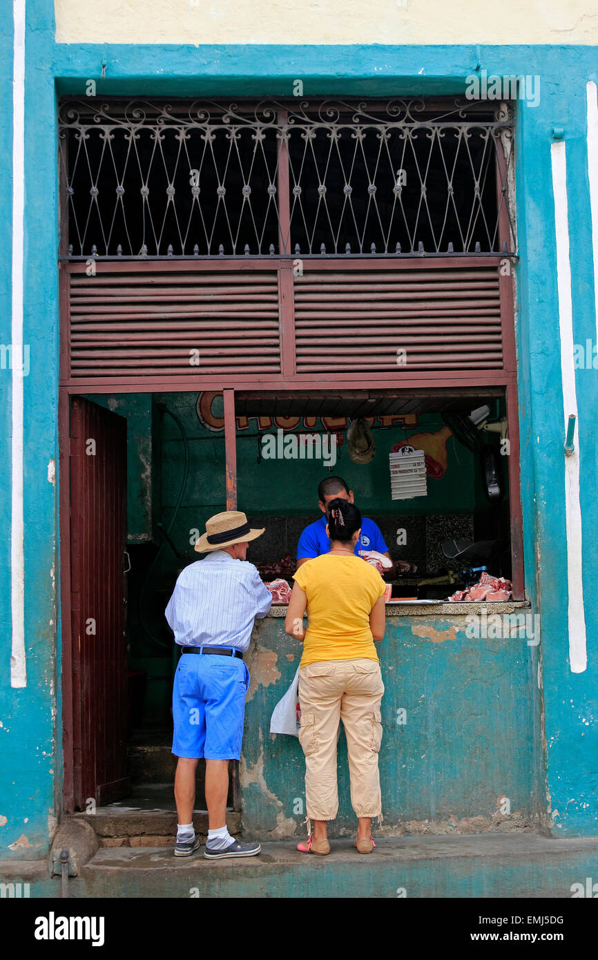 Cuban meat market showing products available for sale Cienfuegos Cuba ...