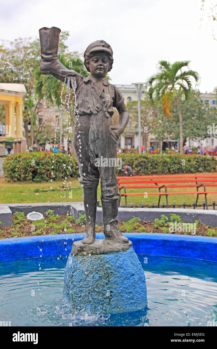 Statue "Child in Boots" in the Leoncio Vidal Park Santa Clara Cuba ...