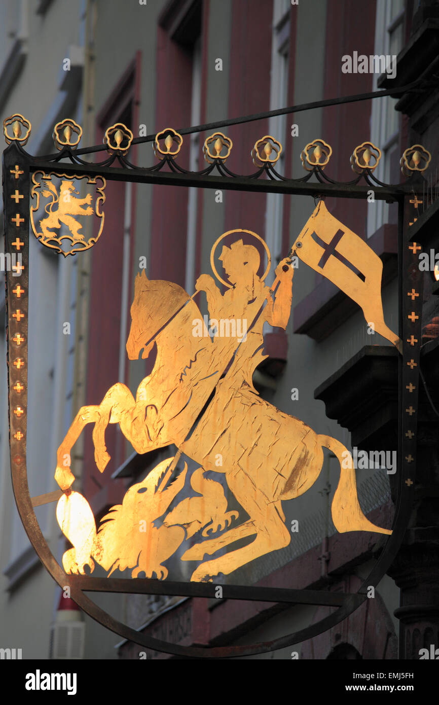 Germany Baden-Württemberg Heidelberg St George and the Dragon sign ...