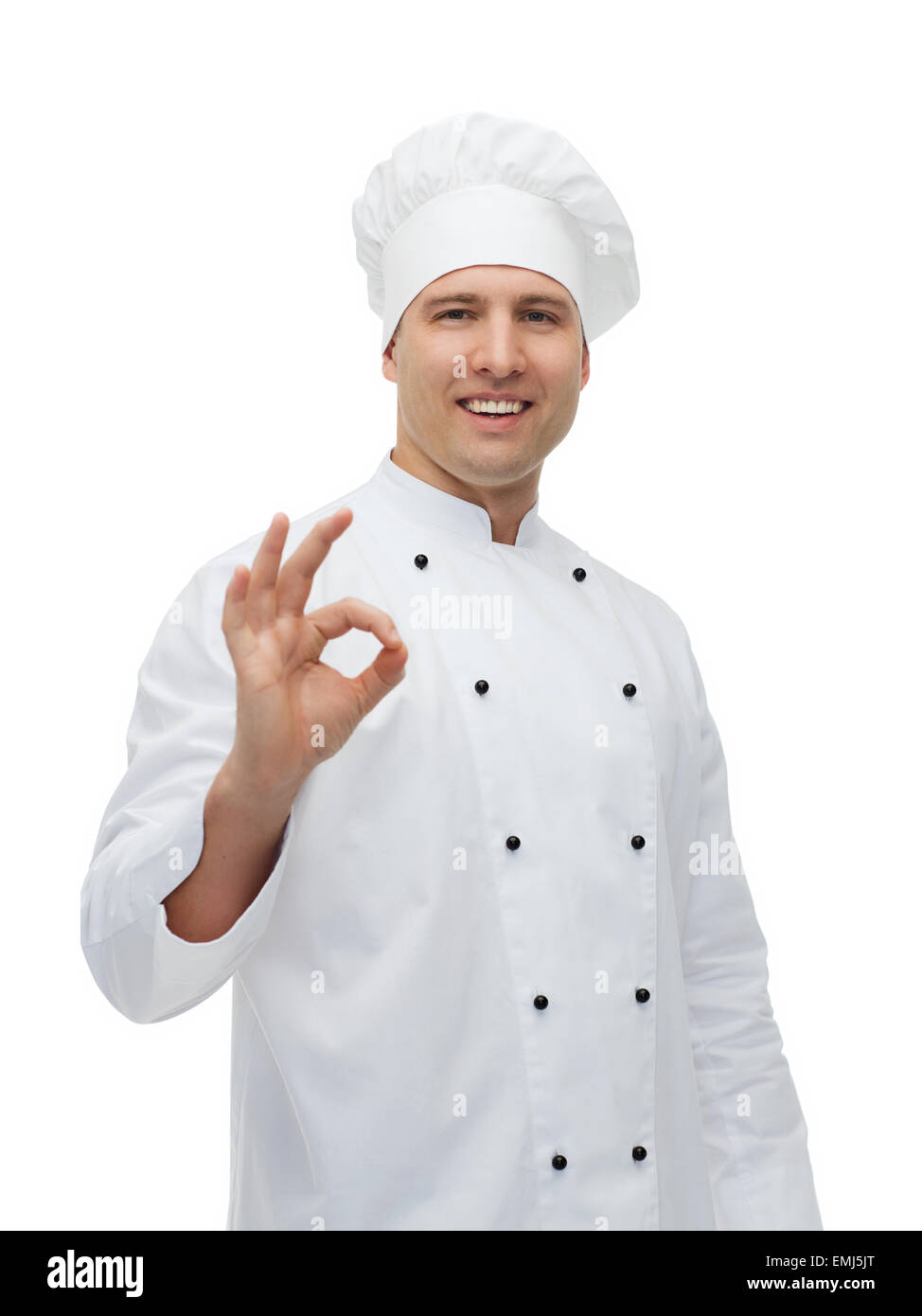 happy male chef cook showing ok sign Stock Photo - Alamy