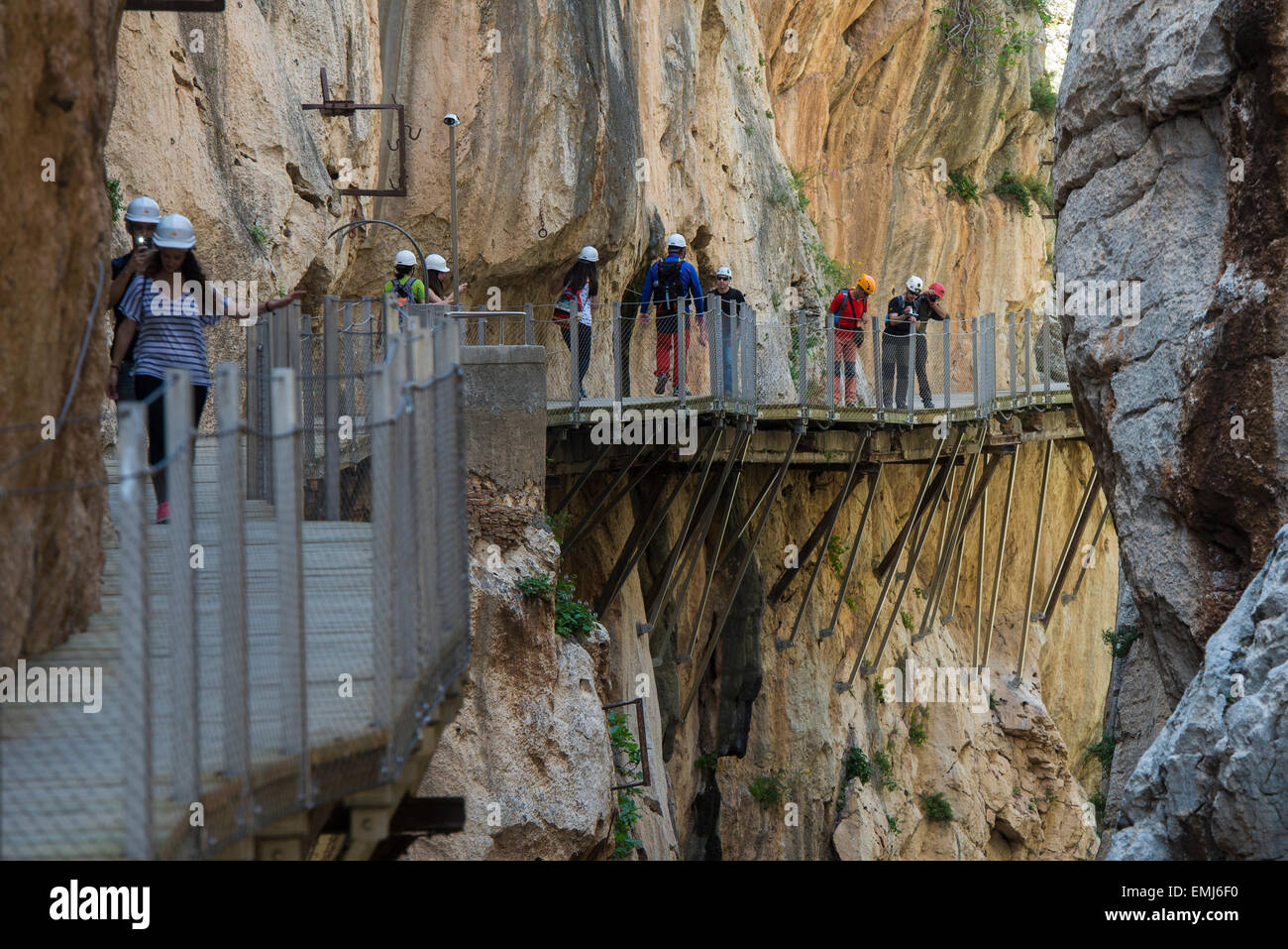 Malaga, Andalusia, Spain, 17 April, 2015: Tourists walk along the 'El ...
