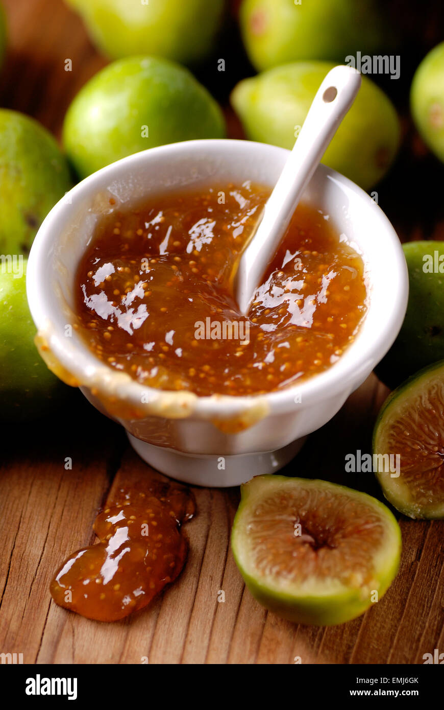 homemade fig jam in white bowl Stock Photo - Alamy