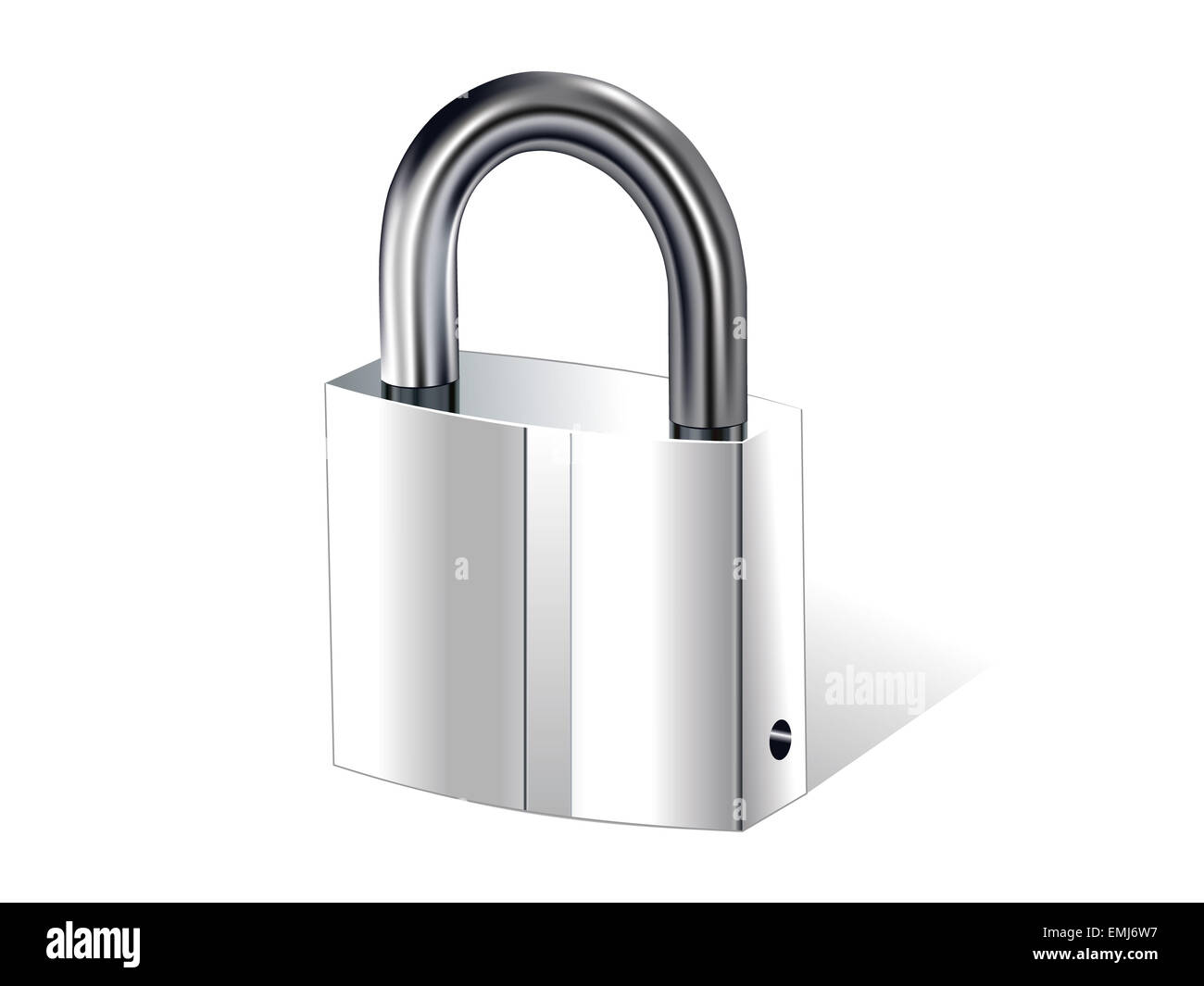 Realistic Steel and Chrome Locked Metal Padlock Stock Photo - Alamy