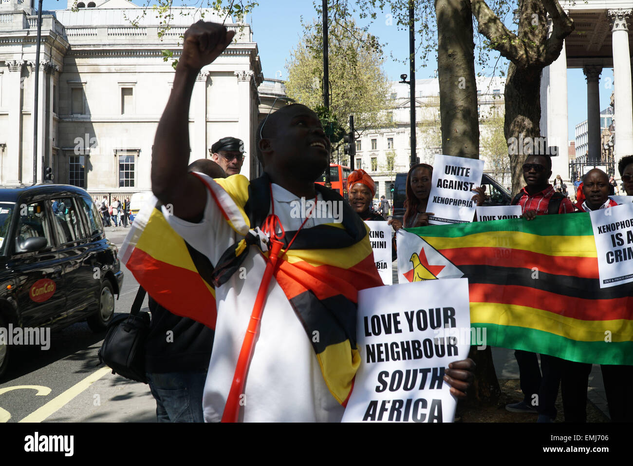 London, UK. 21st April, 2015. A small group of African Protest outside ...