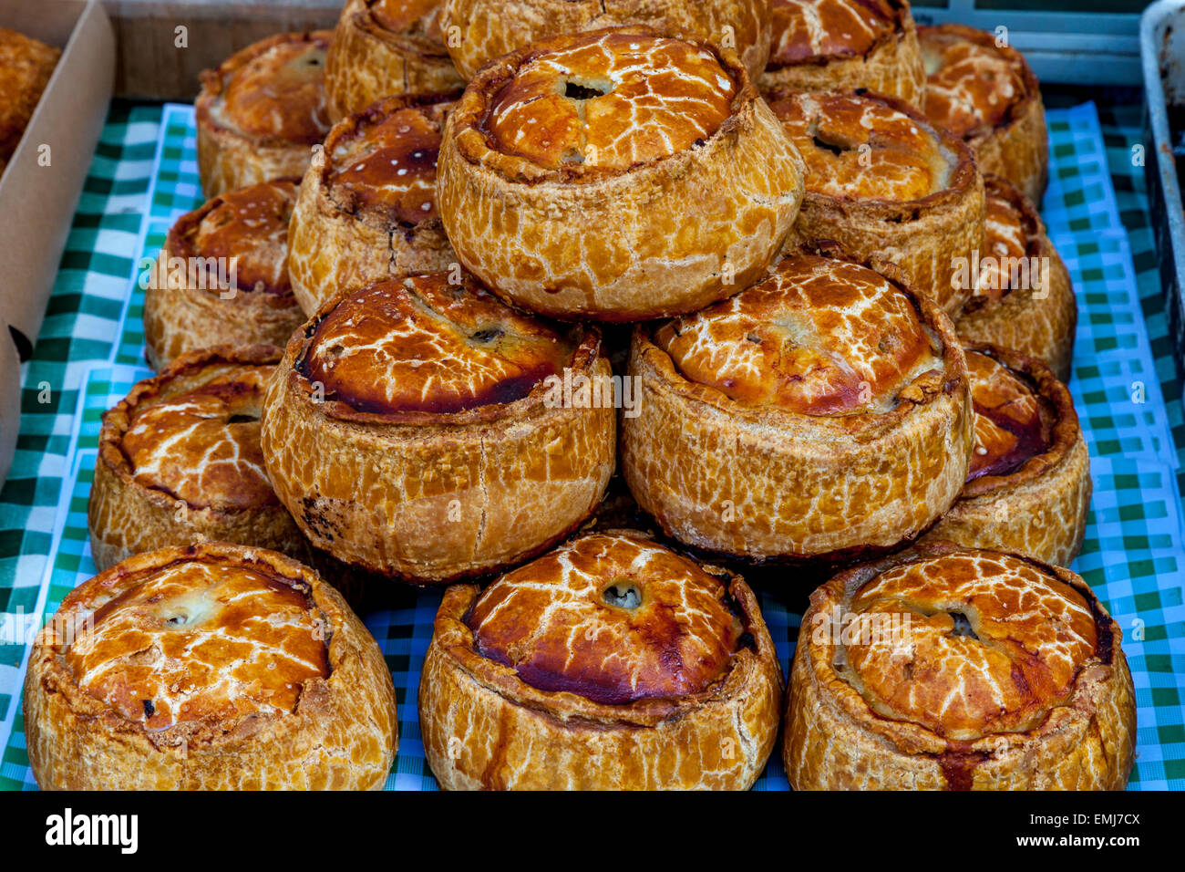 Hand Made Traditional Pork Pies For Sale At The Saturday Farmers Market ...