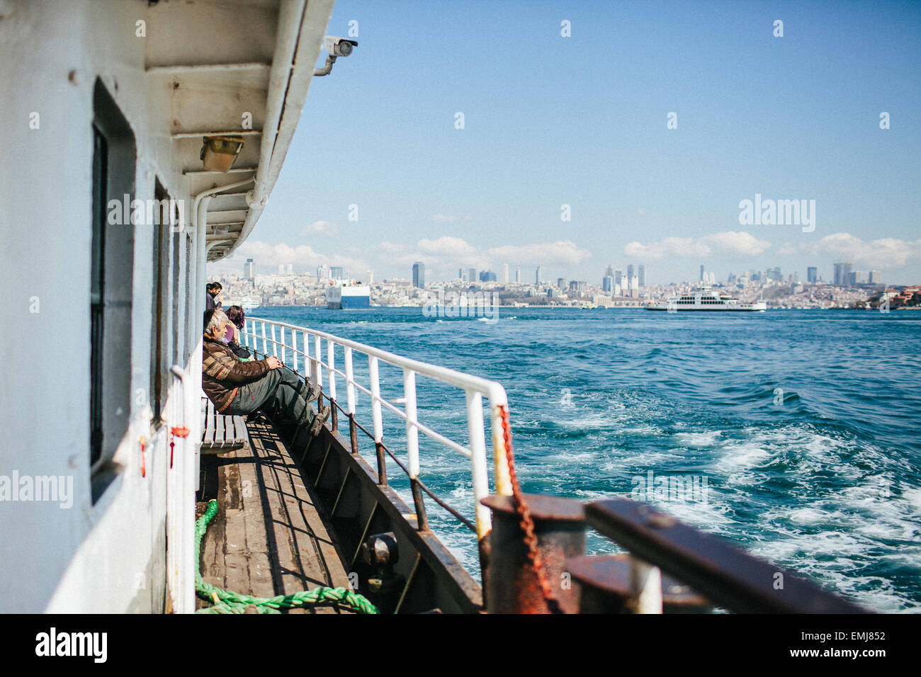 The view from the Eminonu-Kadakoy ferry, looking towards Galata ...