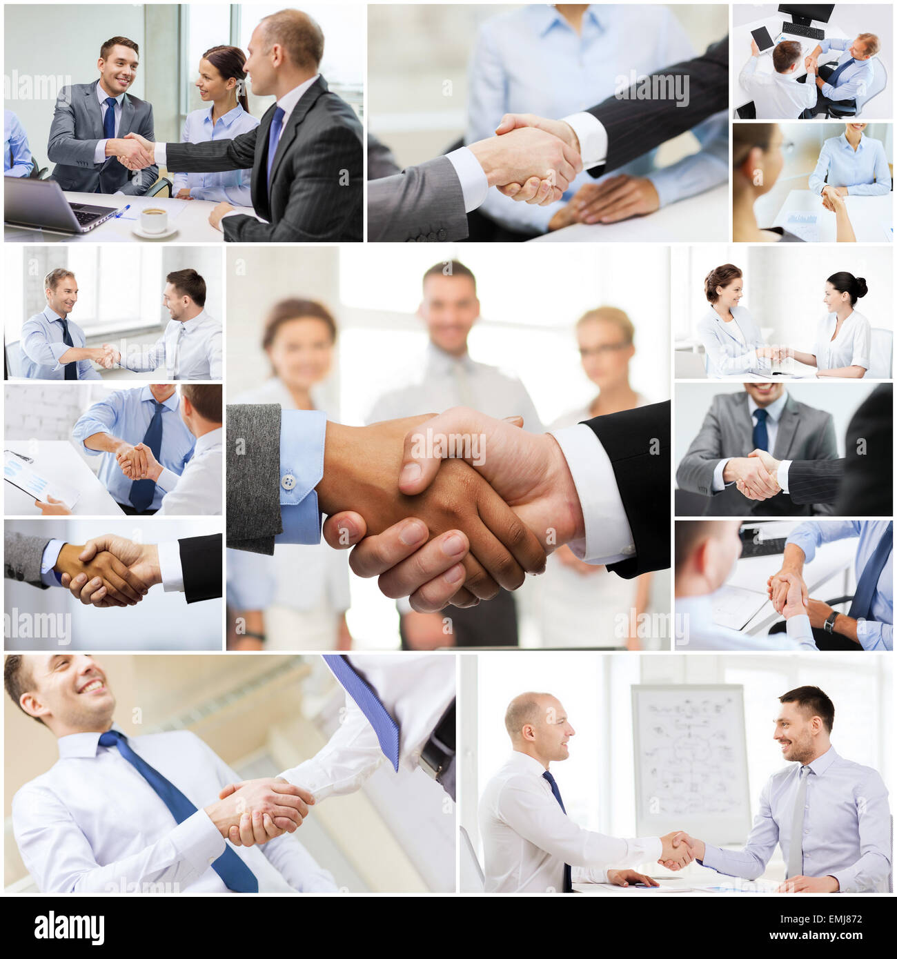 collage with business handshake Stock Photo - Alamy