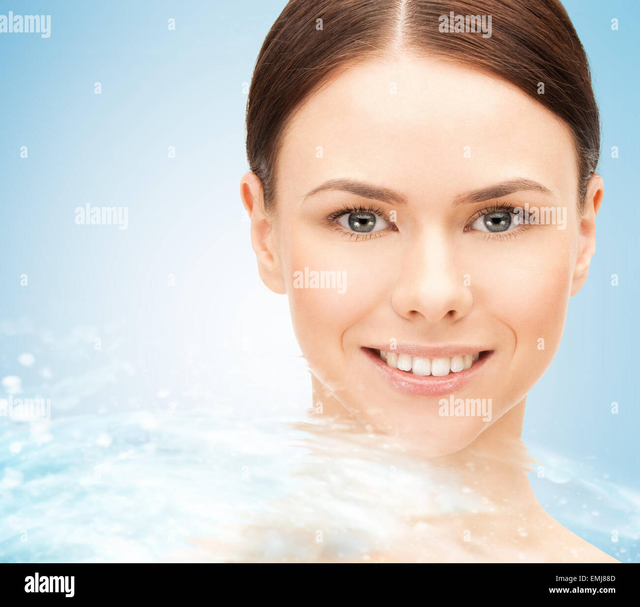 face of beautiful young woman and water splash Stock Photo - Alamy
