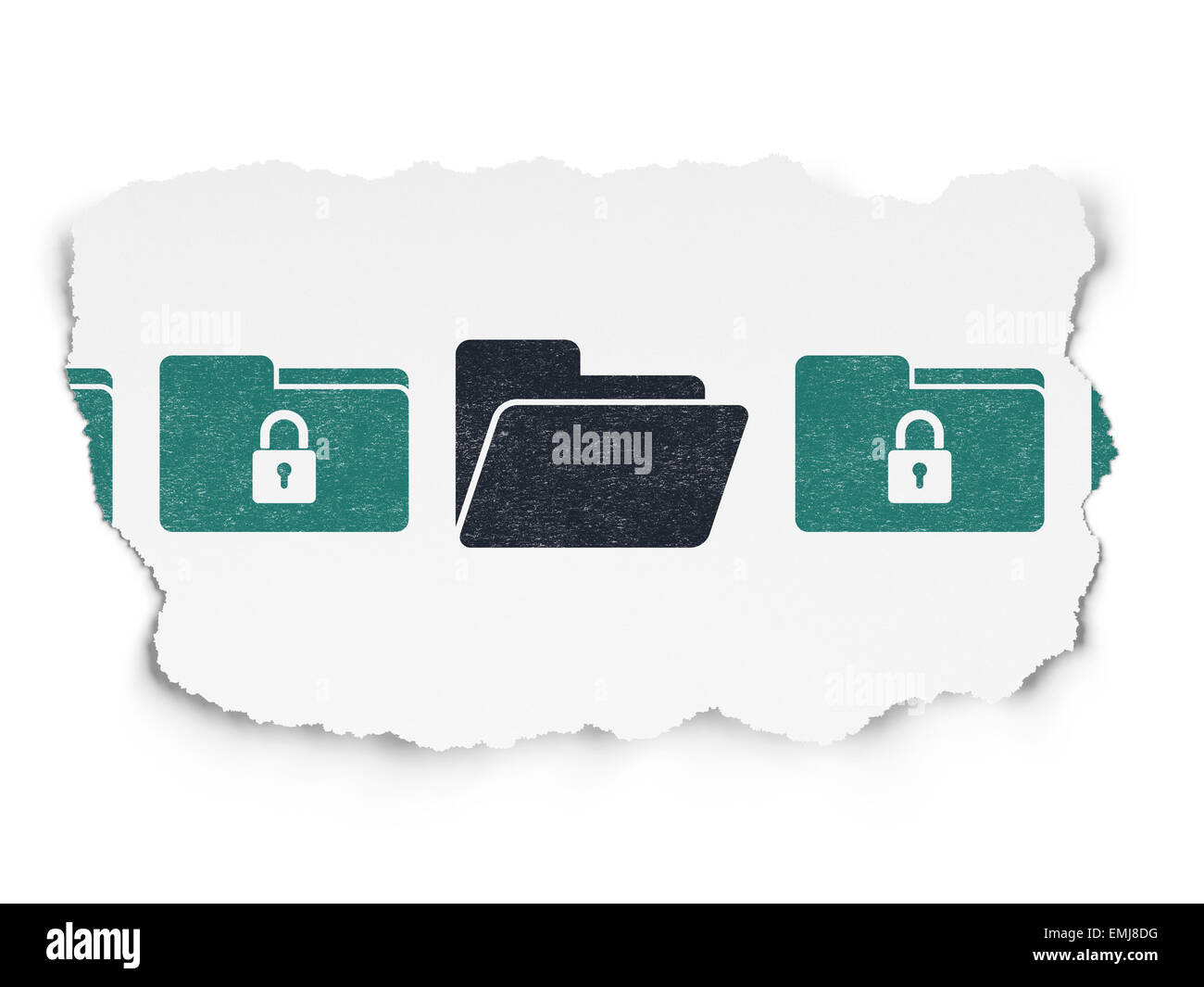 Safety concept: folder icon on Torn Paper background Stock Photo - Alamy