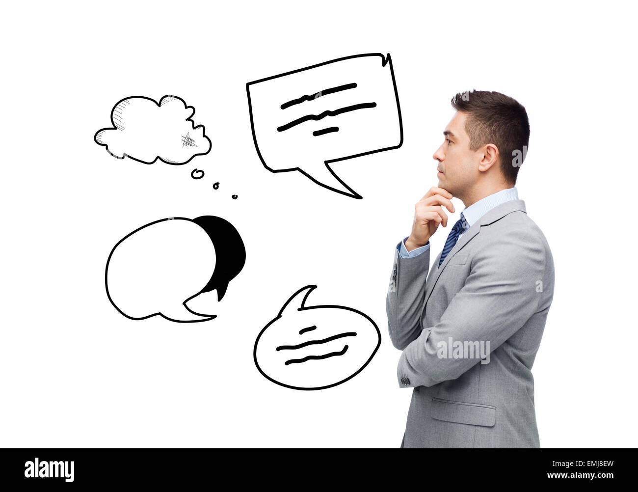 thinking businessman in suit making decision Stock Photo - Alamy