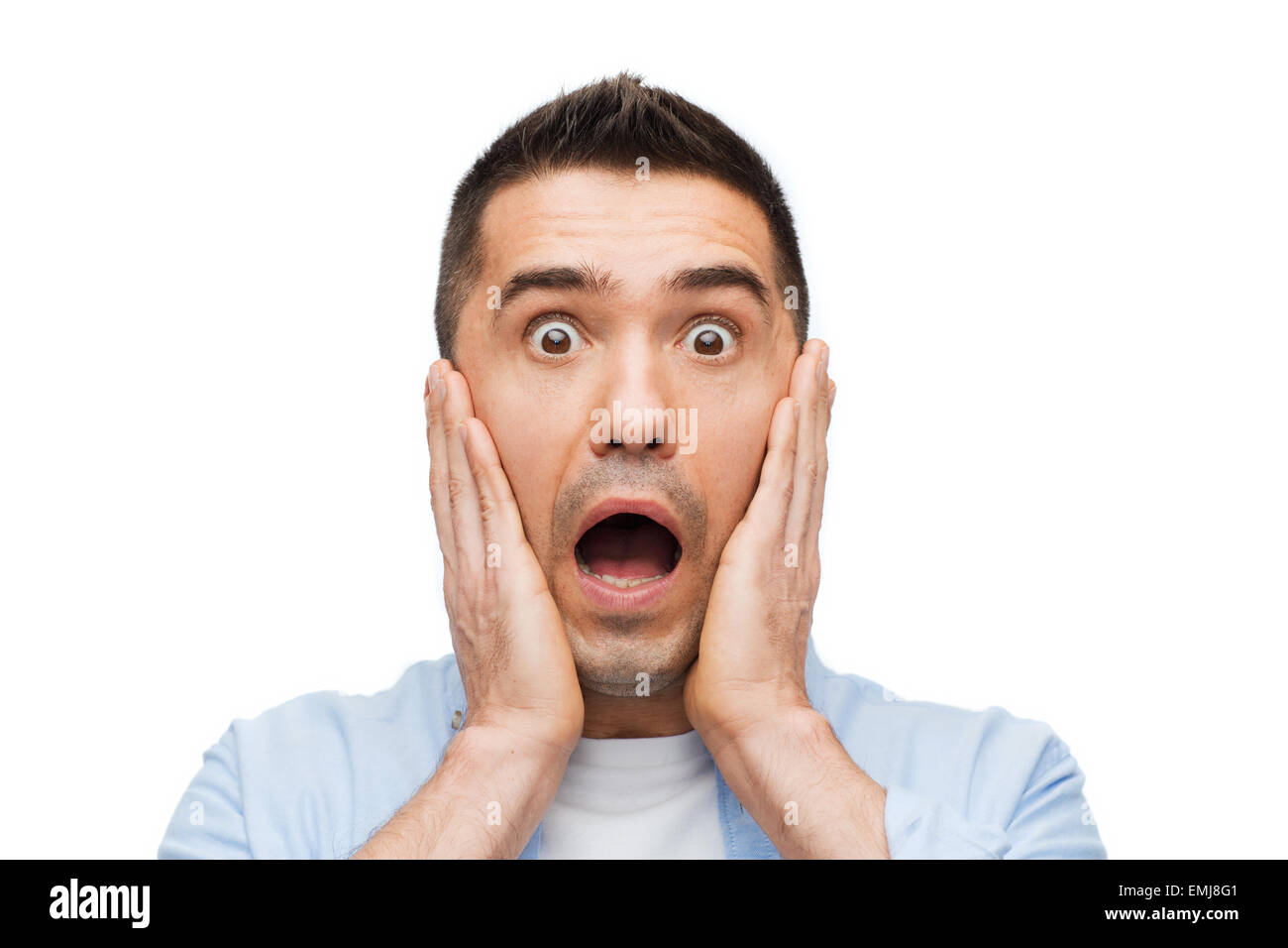 scared man shouting Stock Photo - Alamy