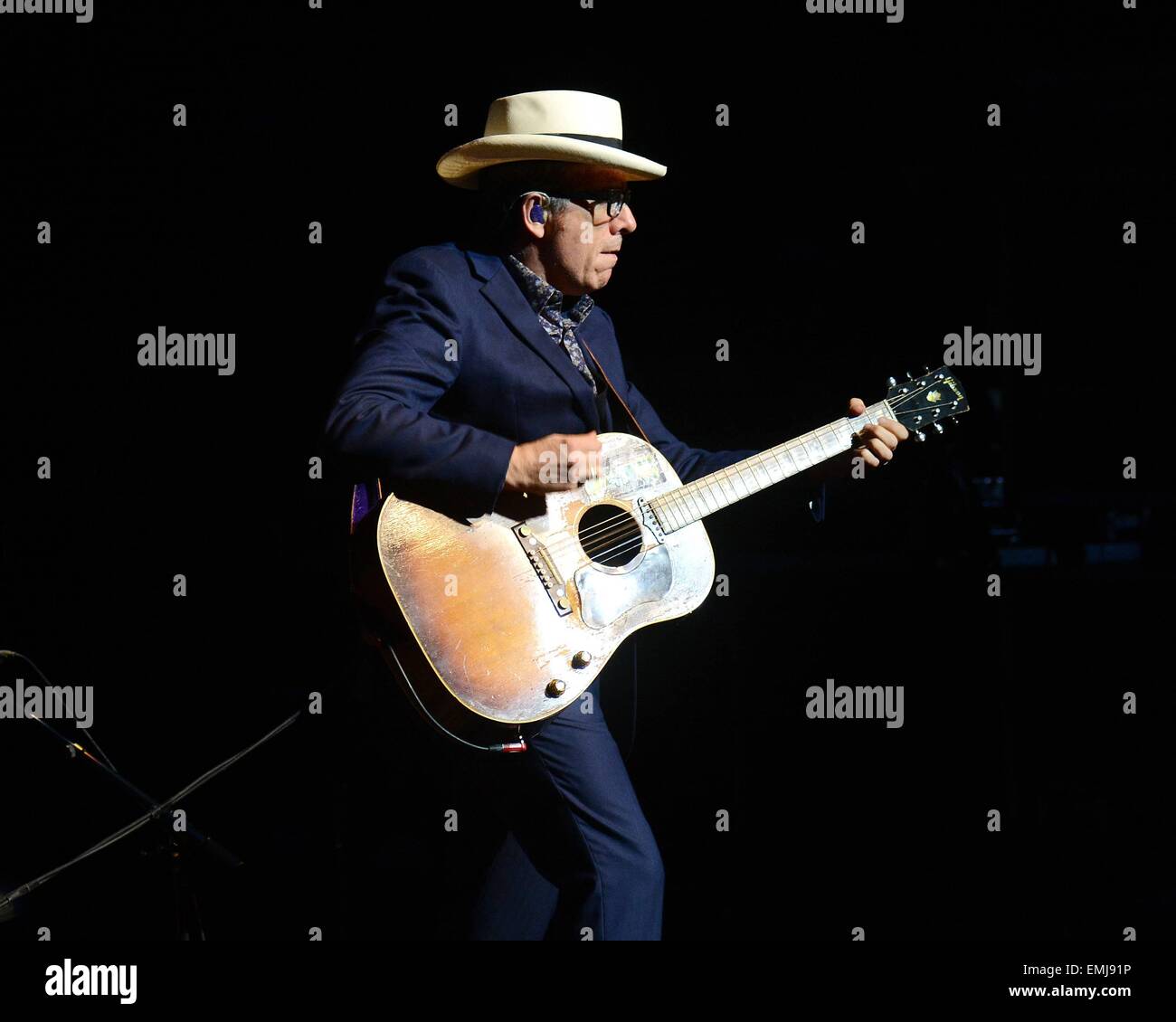 Singer Elvis Costello seen leaving The Merrion Hotel and walking to his ...