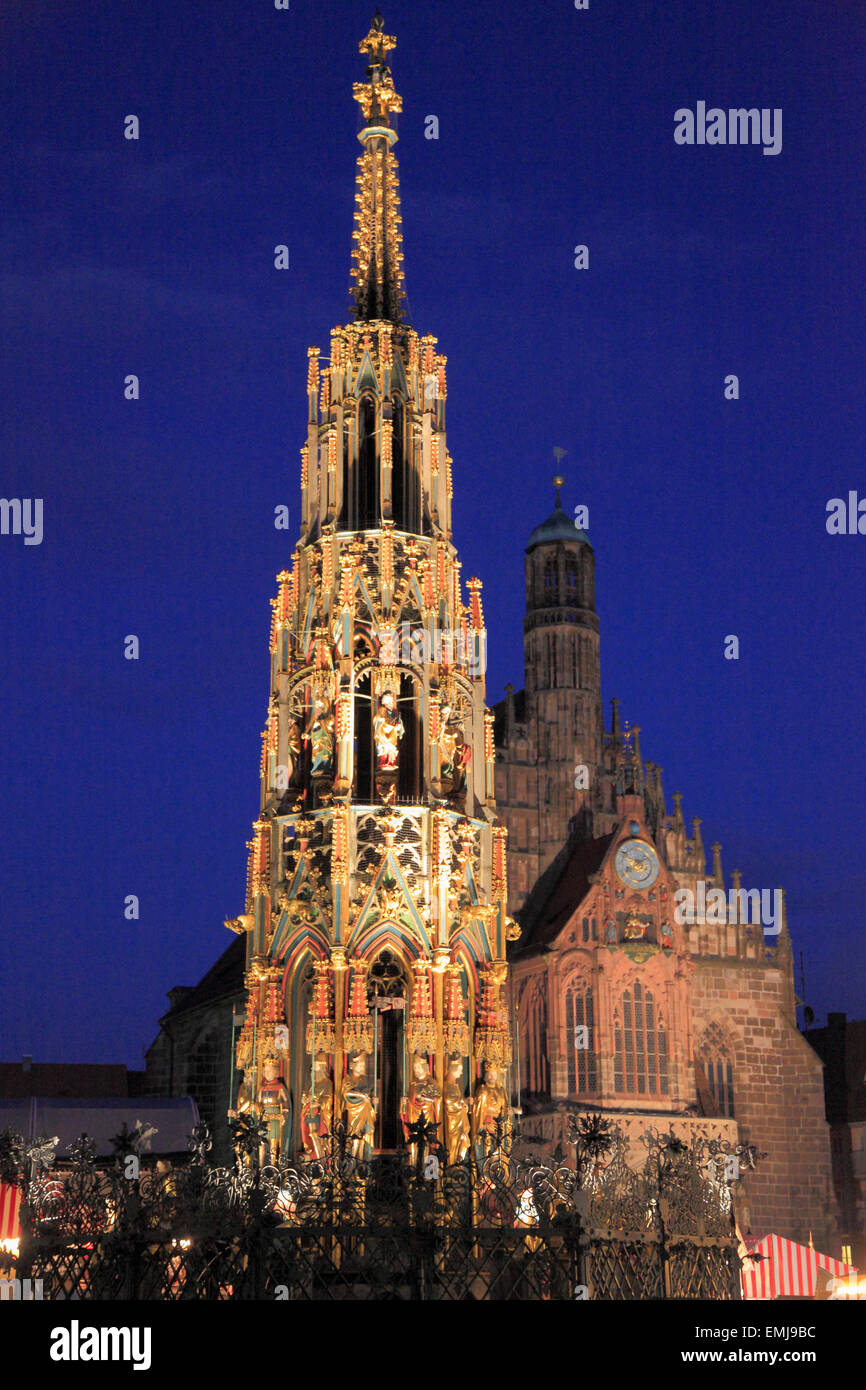 Germany Bavaria Nürnberg Nuremberg Beautiful Fountain Schöner Brunnen ...