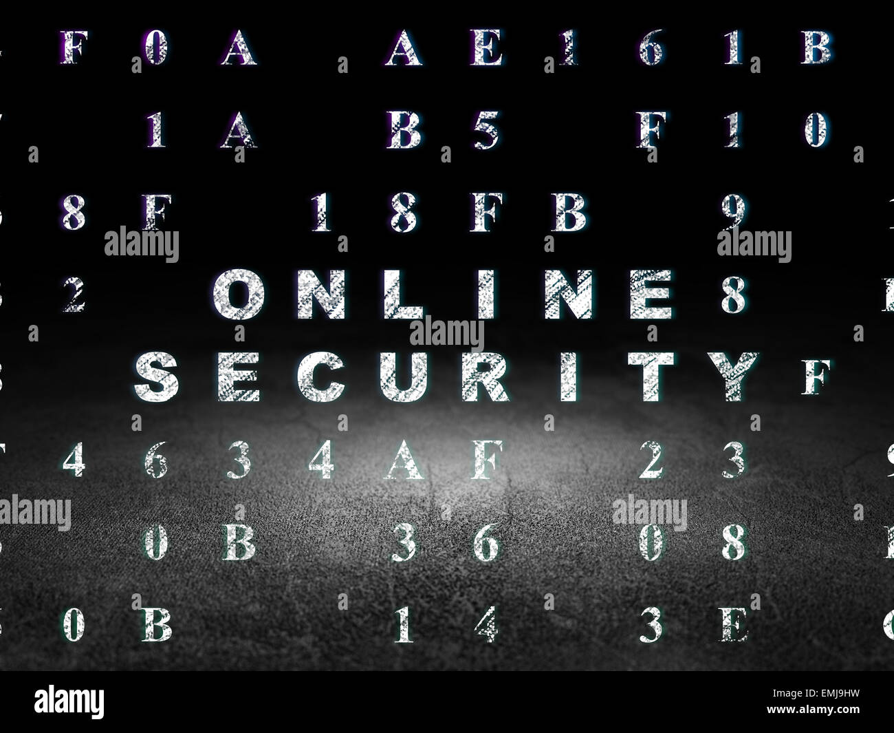 Safety concept: Online Security in grunge dark room Stock Photo - Alamy
