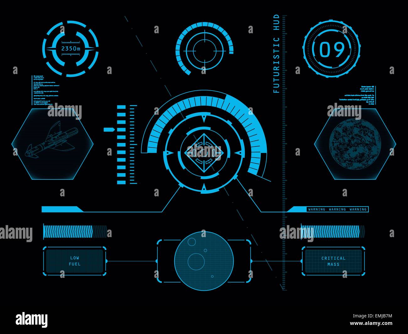 Futuristic blue virtual graphic touch user interface HUD Stock Vector ...