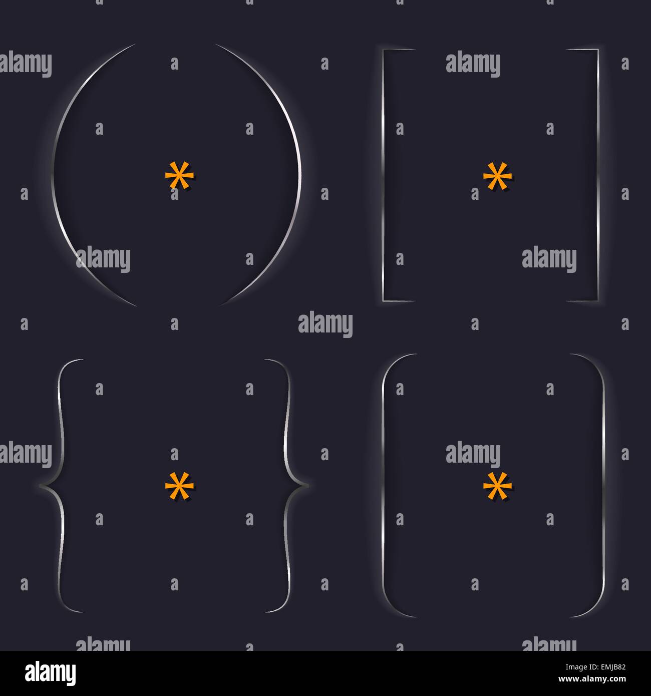 Beautiful silver vector brackets text frame business concept for dark ...
