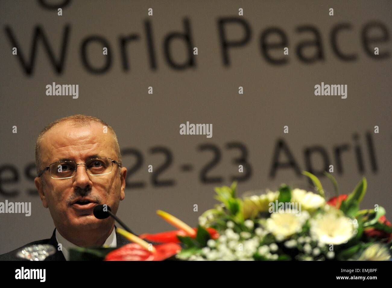 Jakarta, Indonesia. 21st Apr, 2015. Palestinian Prime Minister Rami ...