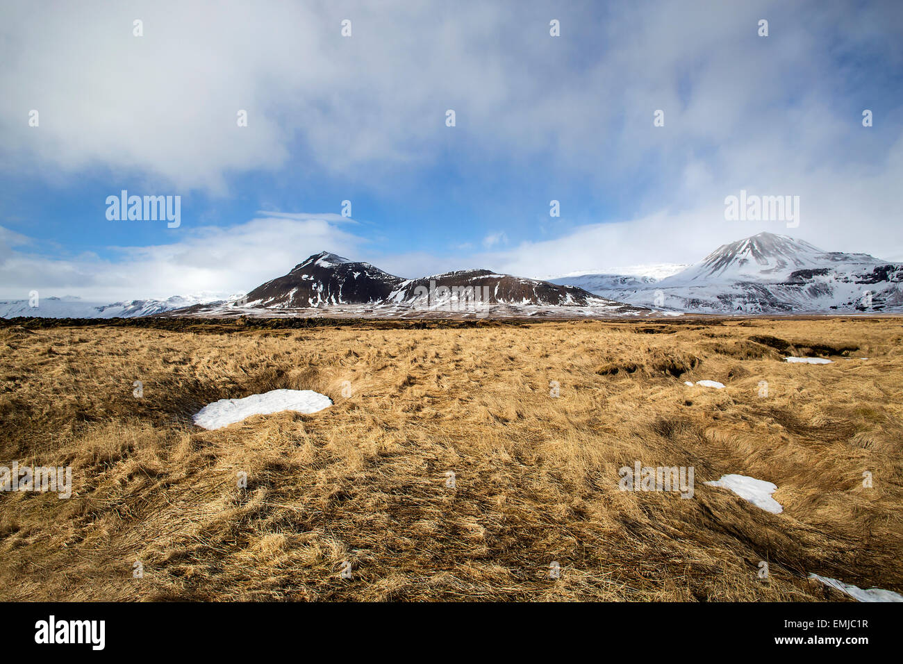 Impressive volcanic landscape on the Snaefellsnes peninsula in Iceland ...