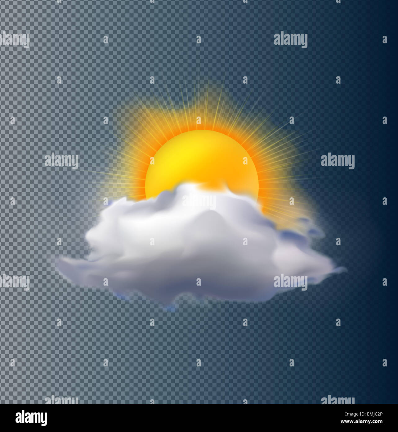 Vector cloud and sun Stock Photo - Alamy