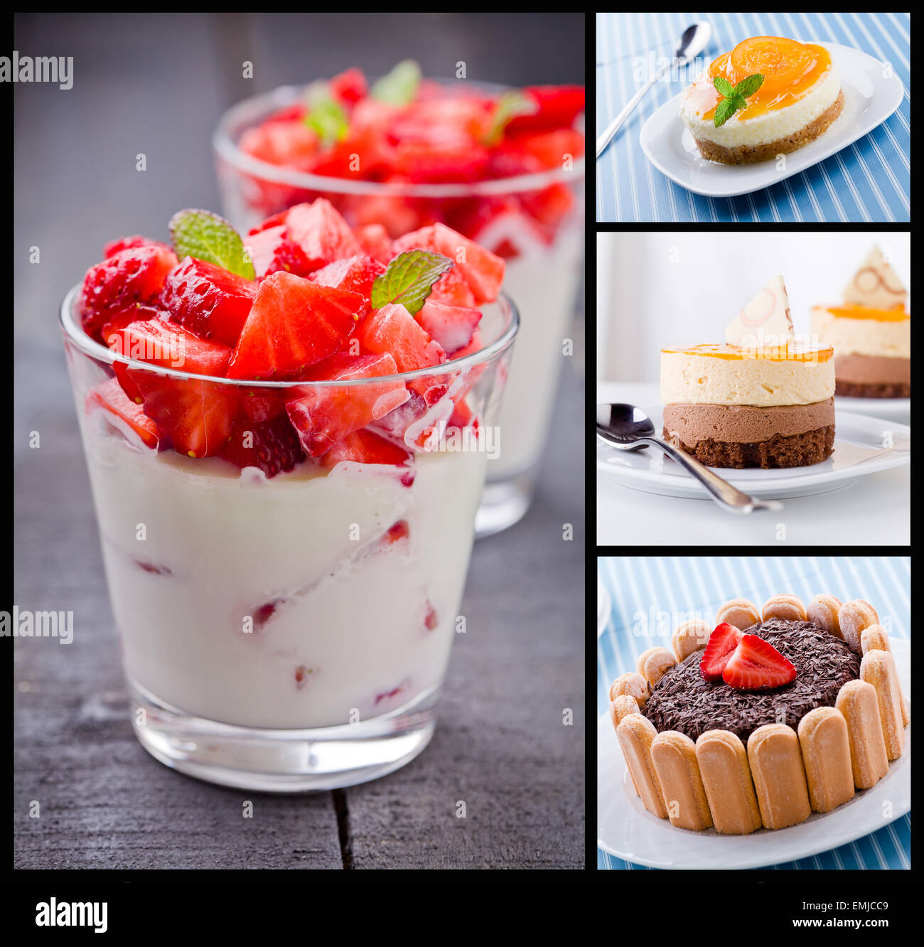 Collage of a variety of tasty desserts Stock Photo - Alamy