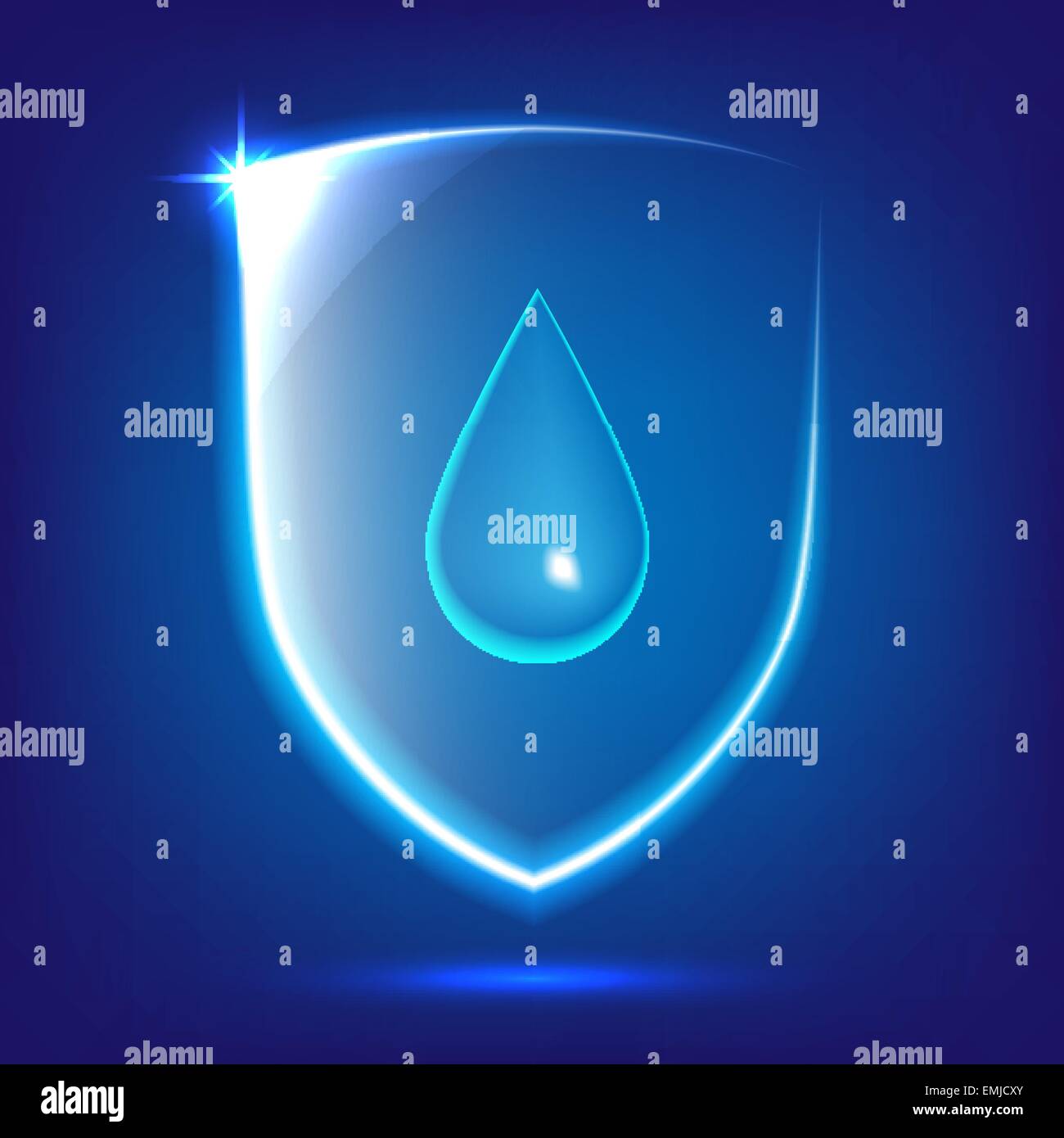 Transparent blue glass shield Stock Vector Images - Alamy