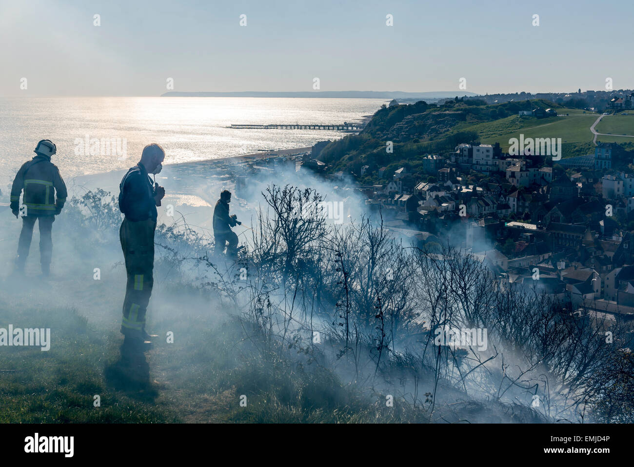 Rescue Service Firefighters Tackling High Resolution Stock Photography ...