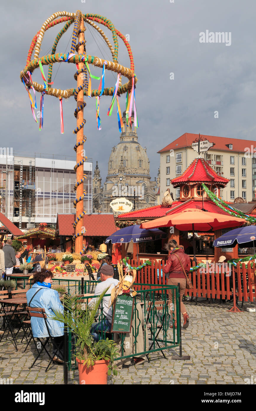Germany, Saxony, Dresden, Altmarkt, autumn market, people Stock Photo ...
