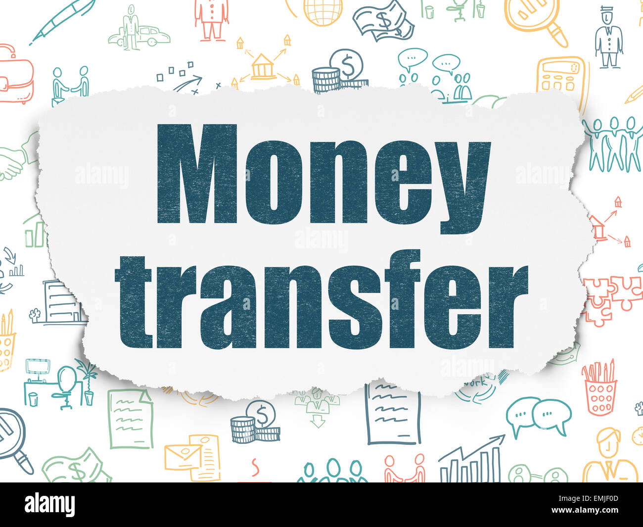 Finance concept: Money Transfer on Torn Paper background Stock Photo ...