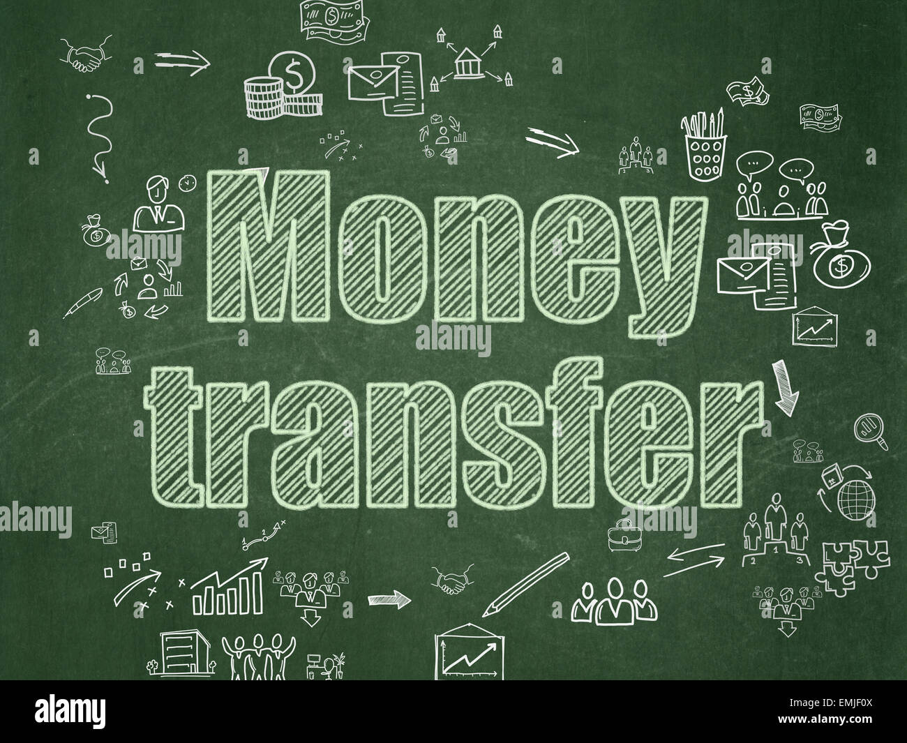 Finance concept: Money Transfer on School Board background Stock Photo ...