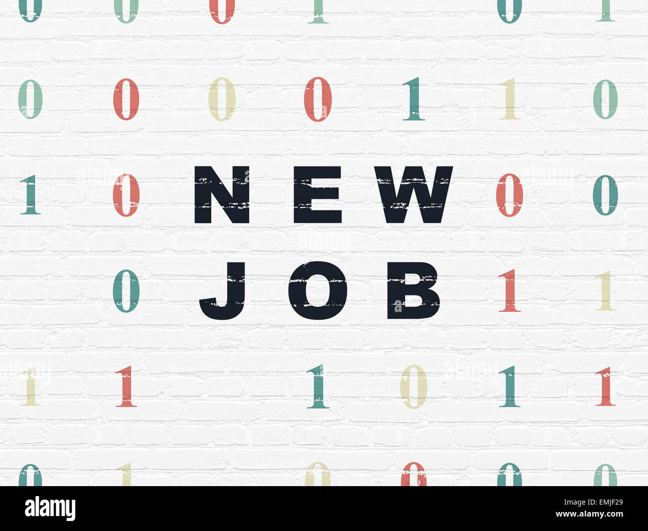 Finance concept: New Job on wall background Stock Photo - Alamy