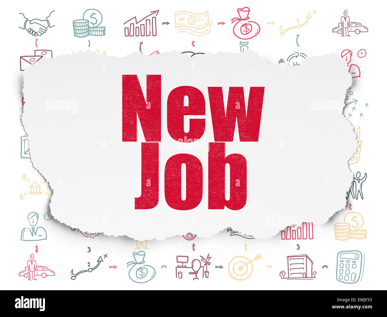 Business concept: New Job on Torn Paper background Stock Photo - Alamy