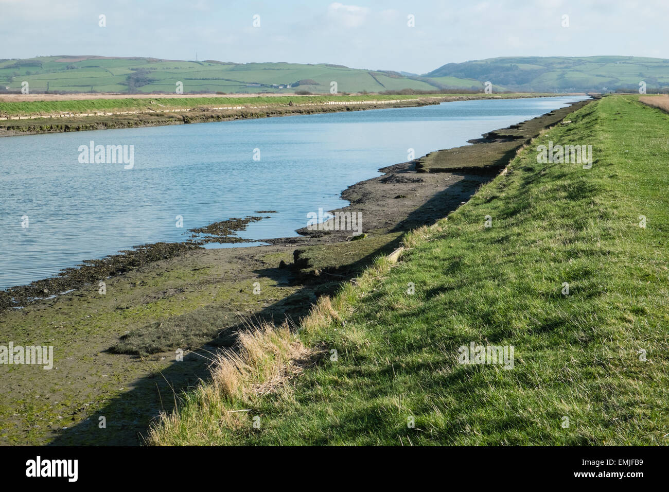 Straight River Afon Leri, prior to entering Aberdovey estuary in the ...